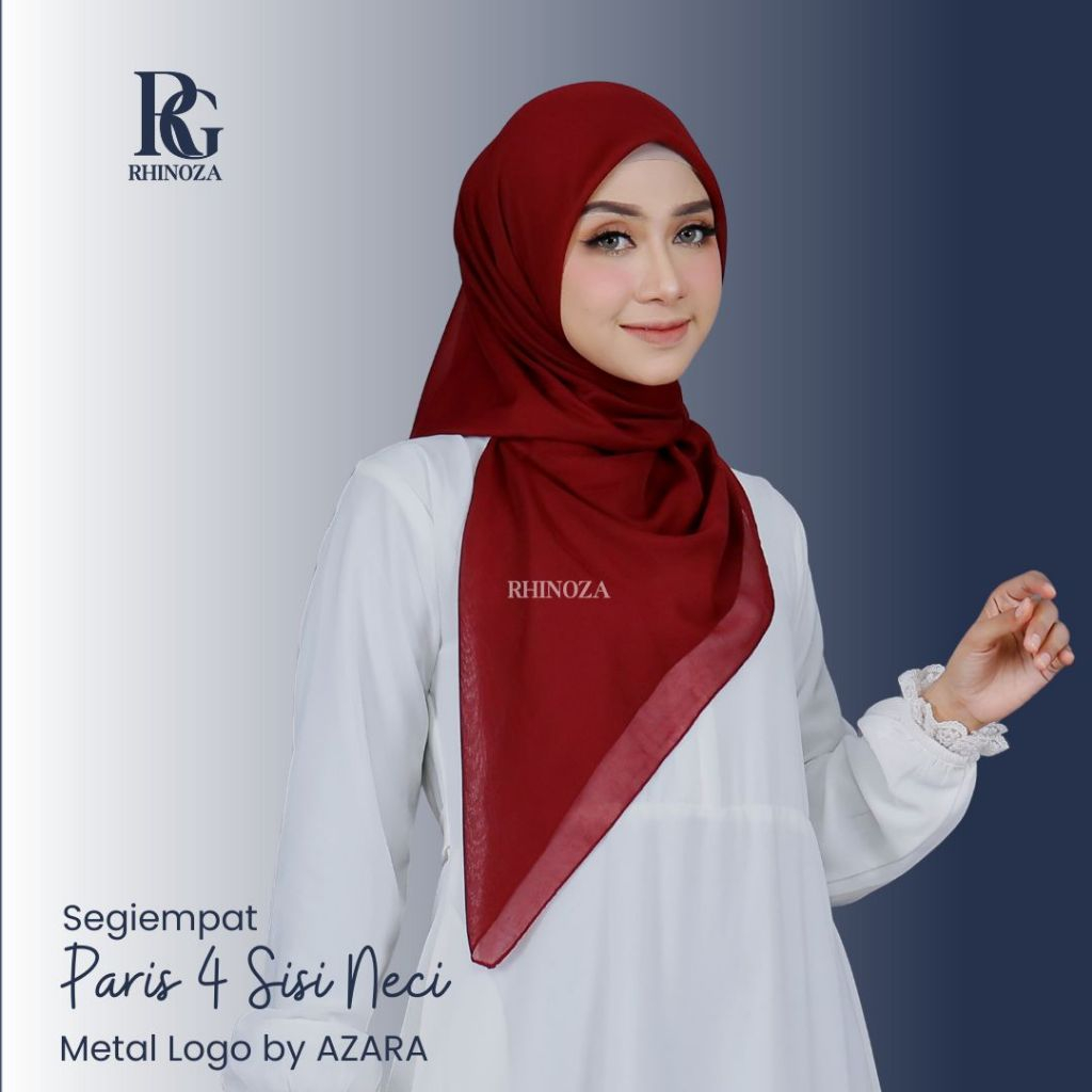 Jual Promo!! Hijab Paris (Ori) Metal Logo Azara| Hijab Segiempat Azara ...