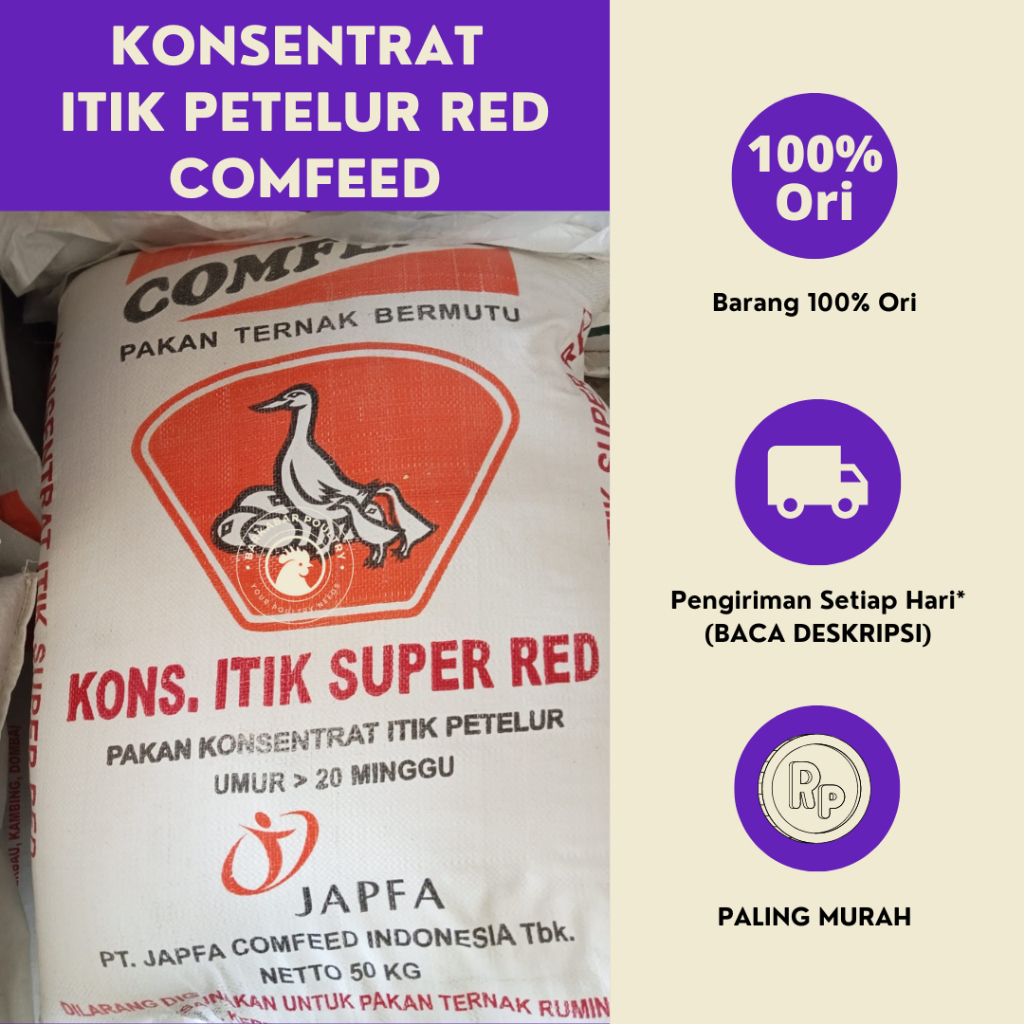 Jual Pakan Konsentrat Bebek Petelur RED Comfeed (Butiran Halus, 1 Kg ...