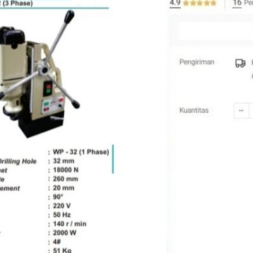 Jual Bor Magnet WIPRO 32 mm WP-32 Magnetic Drill Core WP 32 WP32 Besi ...