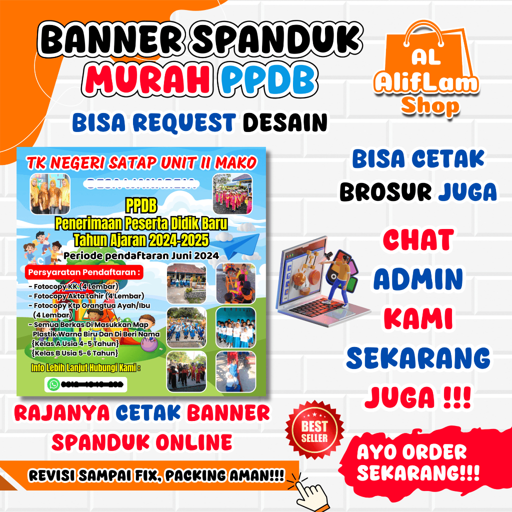 Jual CETAK BANNER SPANDUK PPDB | VERSI AS_87 | BISA REQUEST DESAIN ...