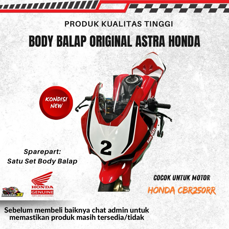 Jual Body Balap Motor Honda CBR//Sonic 150r (New/ExRace) | Shopee Indonesia