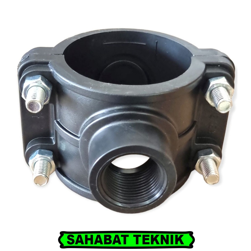 Jual Clamp saddle HDPE 2,5'' x 3/4'' inch / Sambungan Pipa Hdpe 75 MM x ...