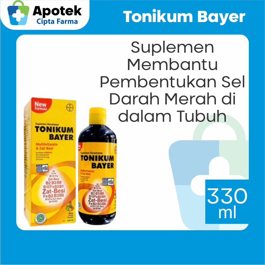 Jual Tonikum Bayer 330ml Vitamin B Complex Kompleks Vitamin B2 Vitamin ...