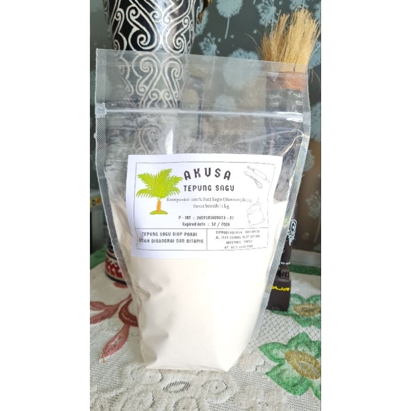 Jual Akusa Tepung Sagu asli Papua kemasan 1kg | Shopee Indonesia