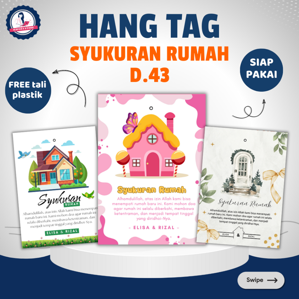Jual Hang tag Tasyakuran Rumah Baru / Hangtag syukuran tempat tinggal ...