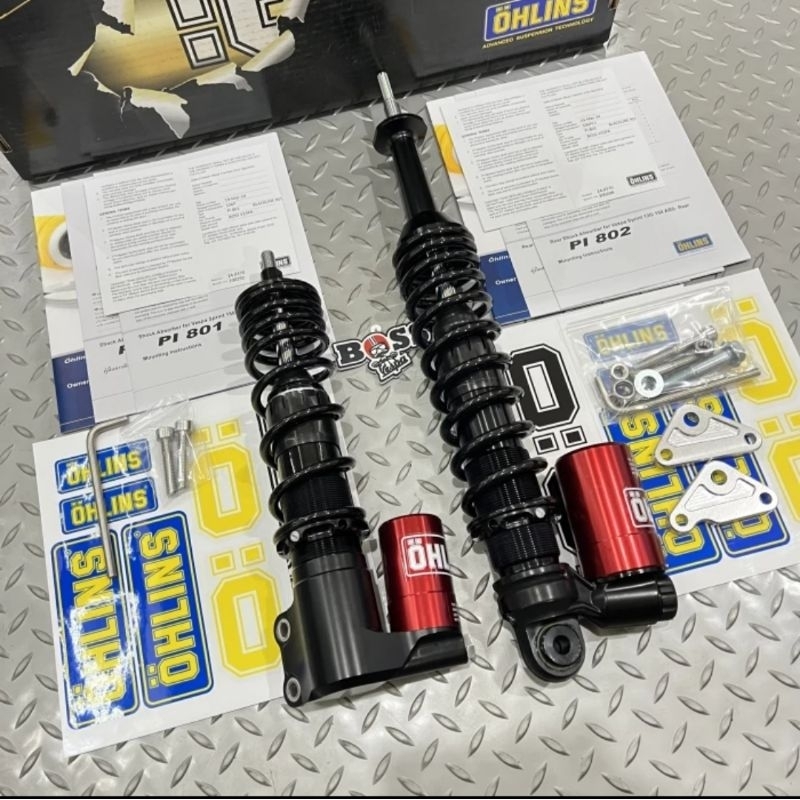 Jual Shock Tabung Ohlins 801 & 802 Black Red Vespa Sprint Primavera GTS ...