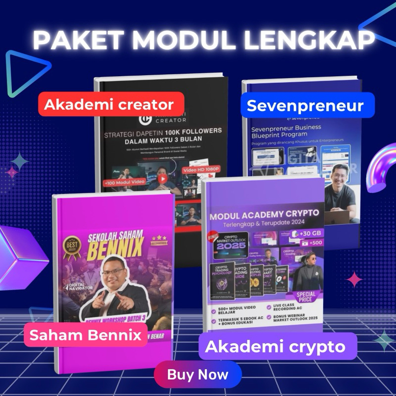 Jual [ PAKET BUNDLE ] [ 4 IN 1 ] Modul Lengkap AKADEMI CRYPTO, AKADEMI CREATOR, SEVENPRENEUR ...