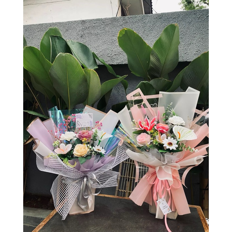 Jual Buket Bunga Artificial mix jaring tinggi buket -+ 49-50an cm ...