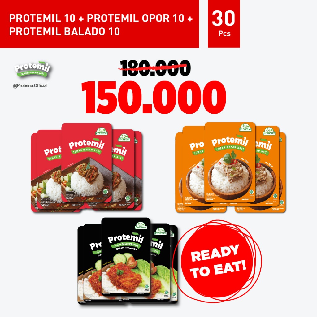 Jual Paket Protemil 3 Rasa (30pcs) / Makanan Instan / Siap Makan ...