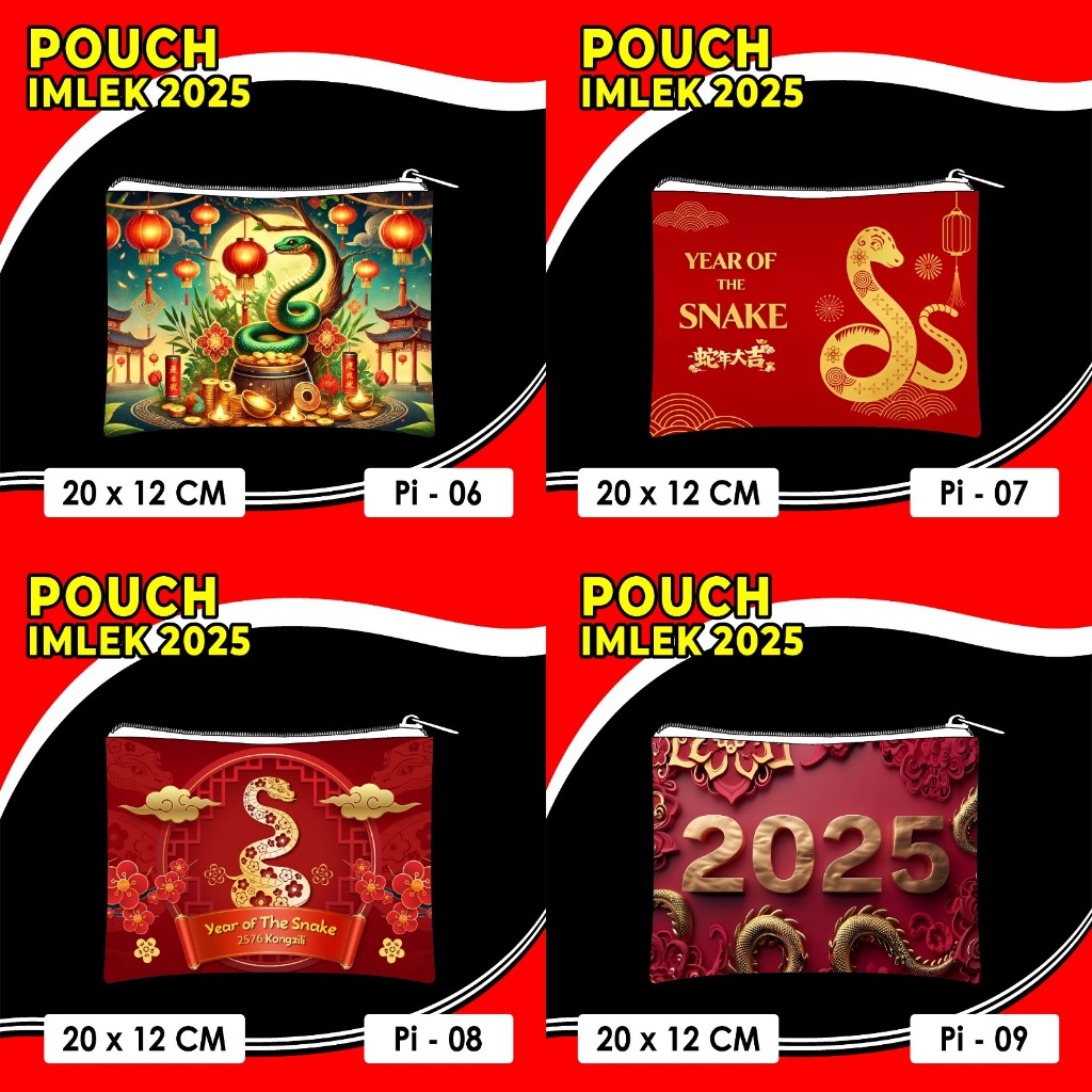Jual Pouch Imlek 2025/Dompet Imlek 2025/Pouch Custom Imlek Year Of The ...