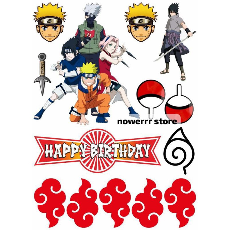 Jual TOPPER CAKE NARUTO FREE CUSTOM NAMA | HIASAN KUE ULTAH TEMA NARUTO ...