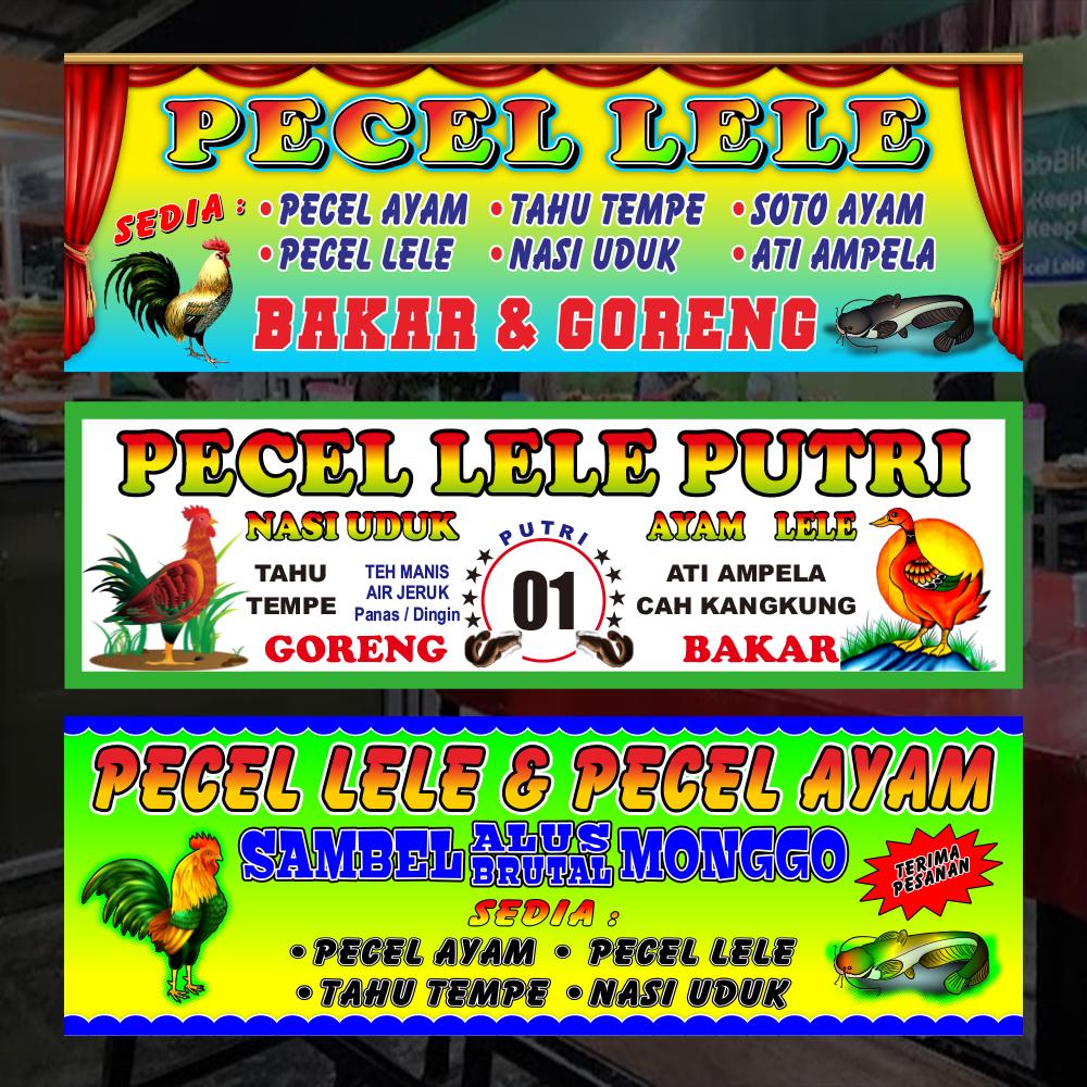 Jual Nazhifa Printing - Spanduk Kain Pecel Lele, Spanduk Jualan, Banner ...
