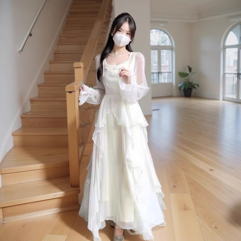 Jual Dress Ala Korea Feminim White Colour white dress dress putih M127 ...