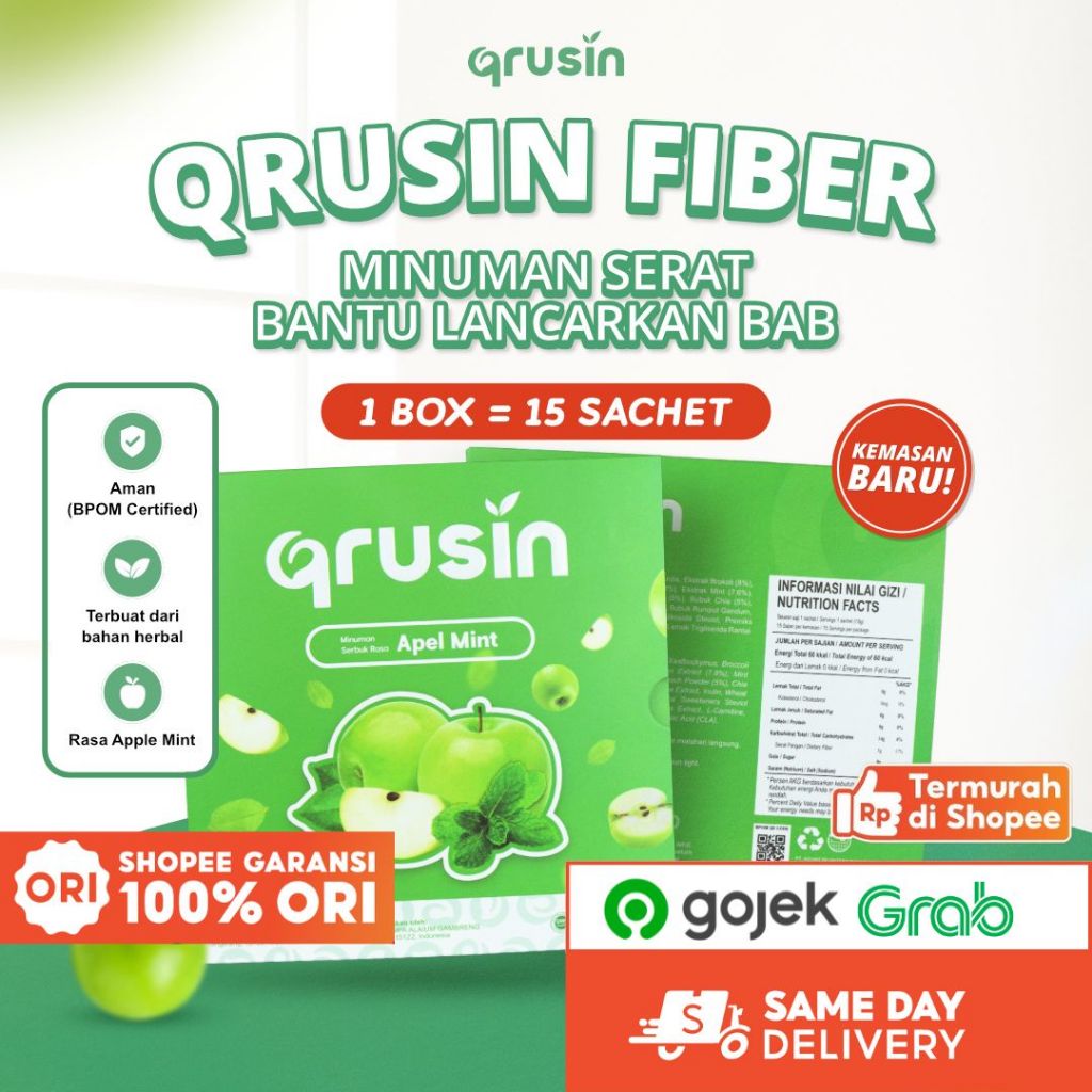 Jual Qrusin Fiber - Minuman Diet Serat Fiber Slim Suplemen Detox ...