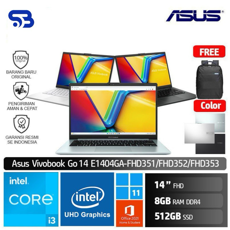 Jual Asus Vivobook Go 14 E1404GA FHD351 FHD352 FHD353/Core i3-N305/8GB ...
