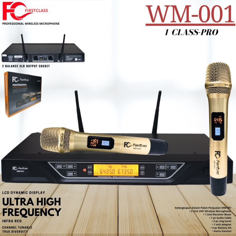 Jual Professional Wireless Microphone UHF Firstclass WM 001 | Mic ...