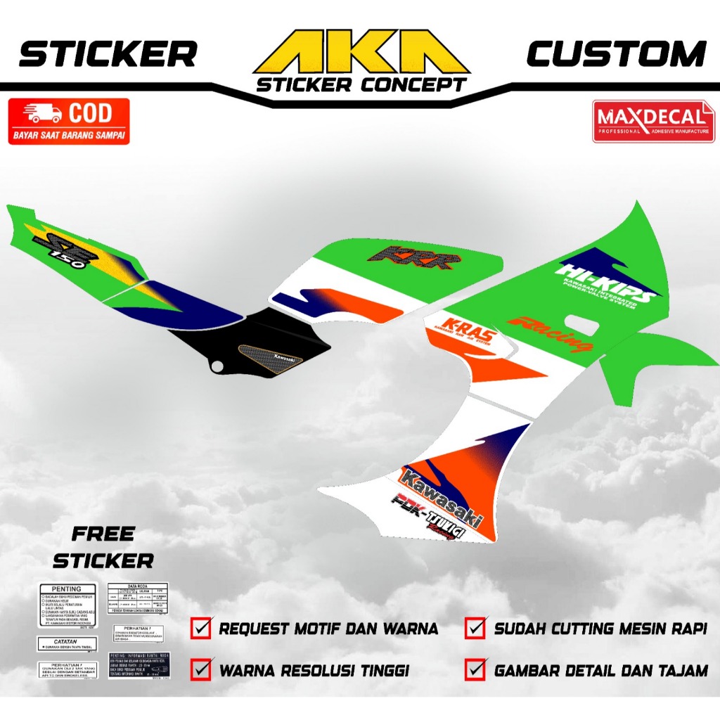 Jual Sticker striping kawasaki ninja KRR SSR SE transparan bisa request ...