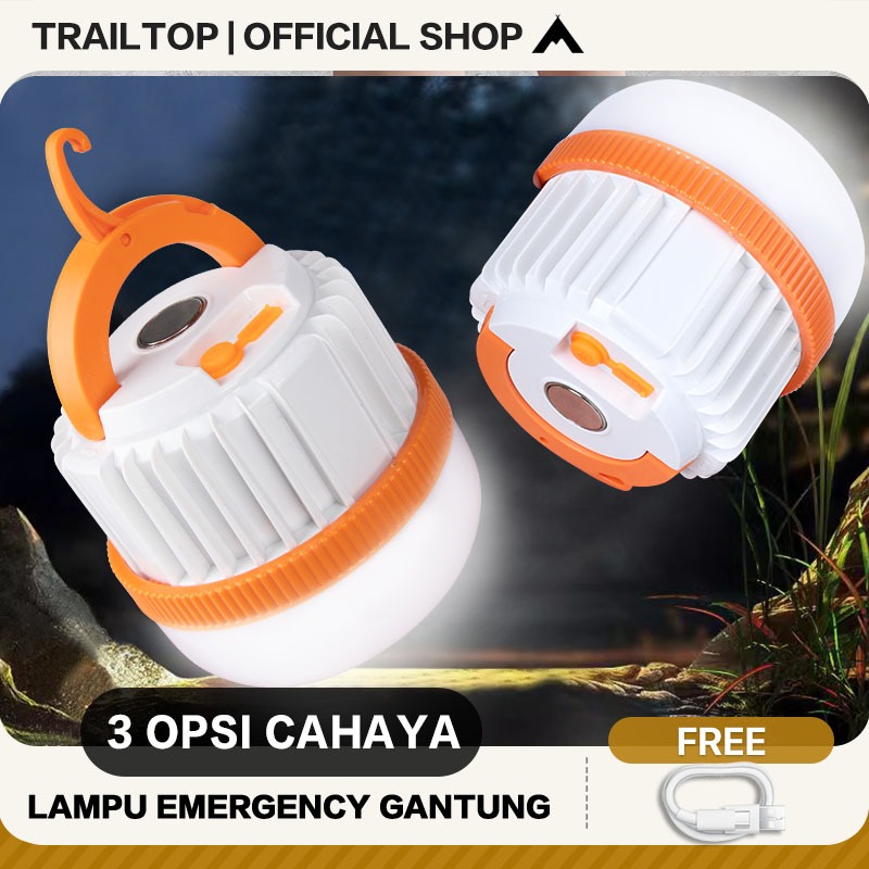 Jual Trailtop Lampu Emergency 300Wat 400Wat Lampu Gantung Camping Lampu Tenda Superterang+USB-C ...