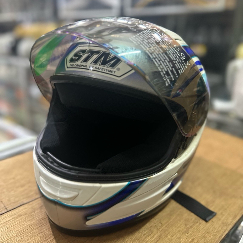 Jual Helm Full Face Index/STM XC-12 Dewasa Import White Blue | Shopee ...