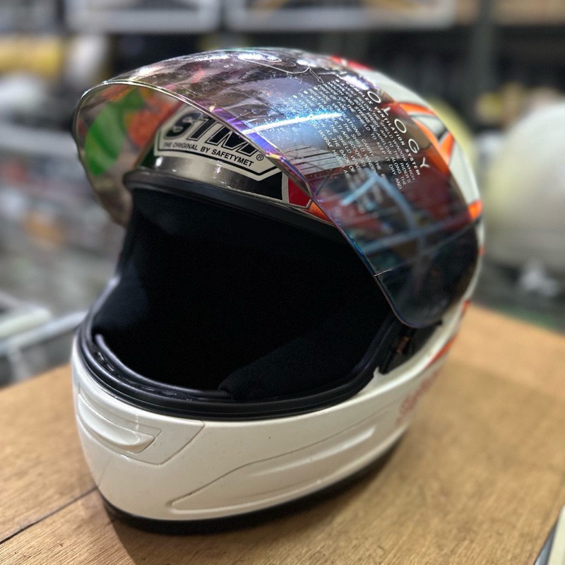 Jual Helm Full Face Index/STM XC-15 Dewasa Import White Orange | Shopee ...