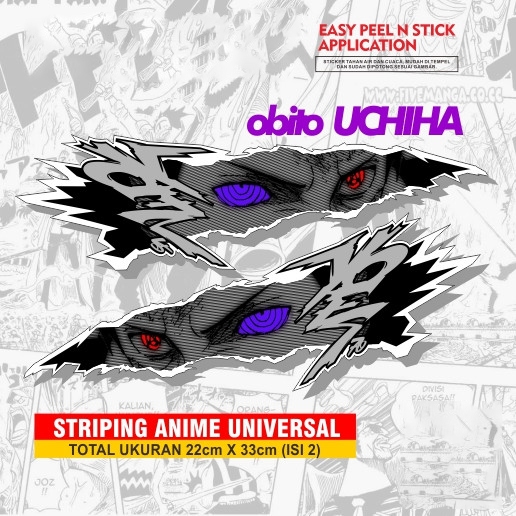Jual Stiker Striping Obito Uchiha Sticker Anime Naruto Universal Kanan ...