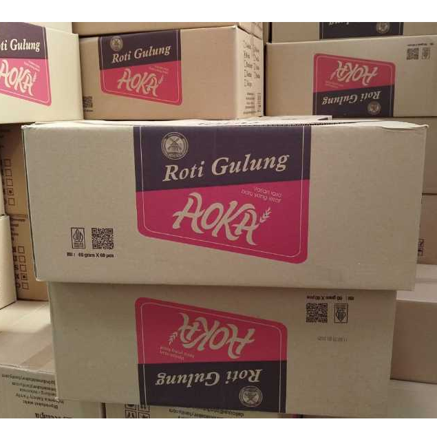 Jual [GSSNACK] 1 DUS GULUNG AOKA ISI 60 PCS roti gulung roti isi BISA ...