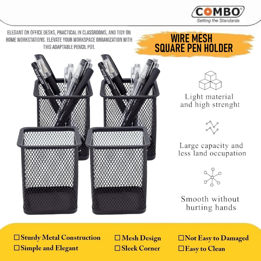 Jual Pen Stand / Tempat Pulpen Jaring Besi / Pen Stand Organizer ...