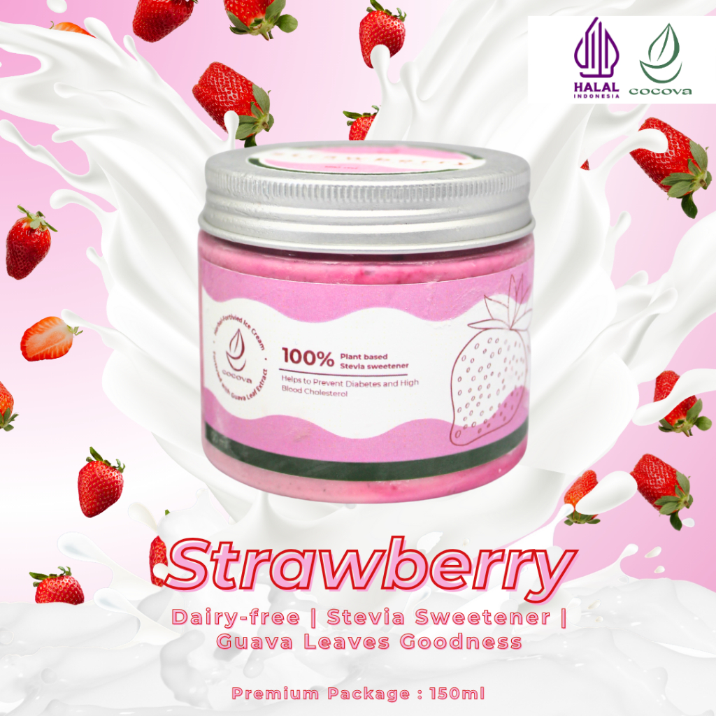 Jual [COCOVA] Healthy Ice Cream Herbal-Fortified - Strawberry - 150 ml ...