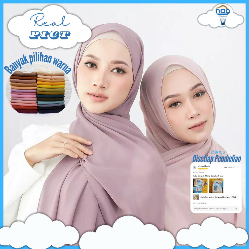 Jual Pashmina Lozy Ceruty Babydoll Premium | Jilbab Pashmina Polos Lembut Jatuh Nyaman ...