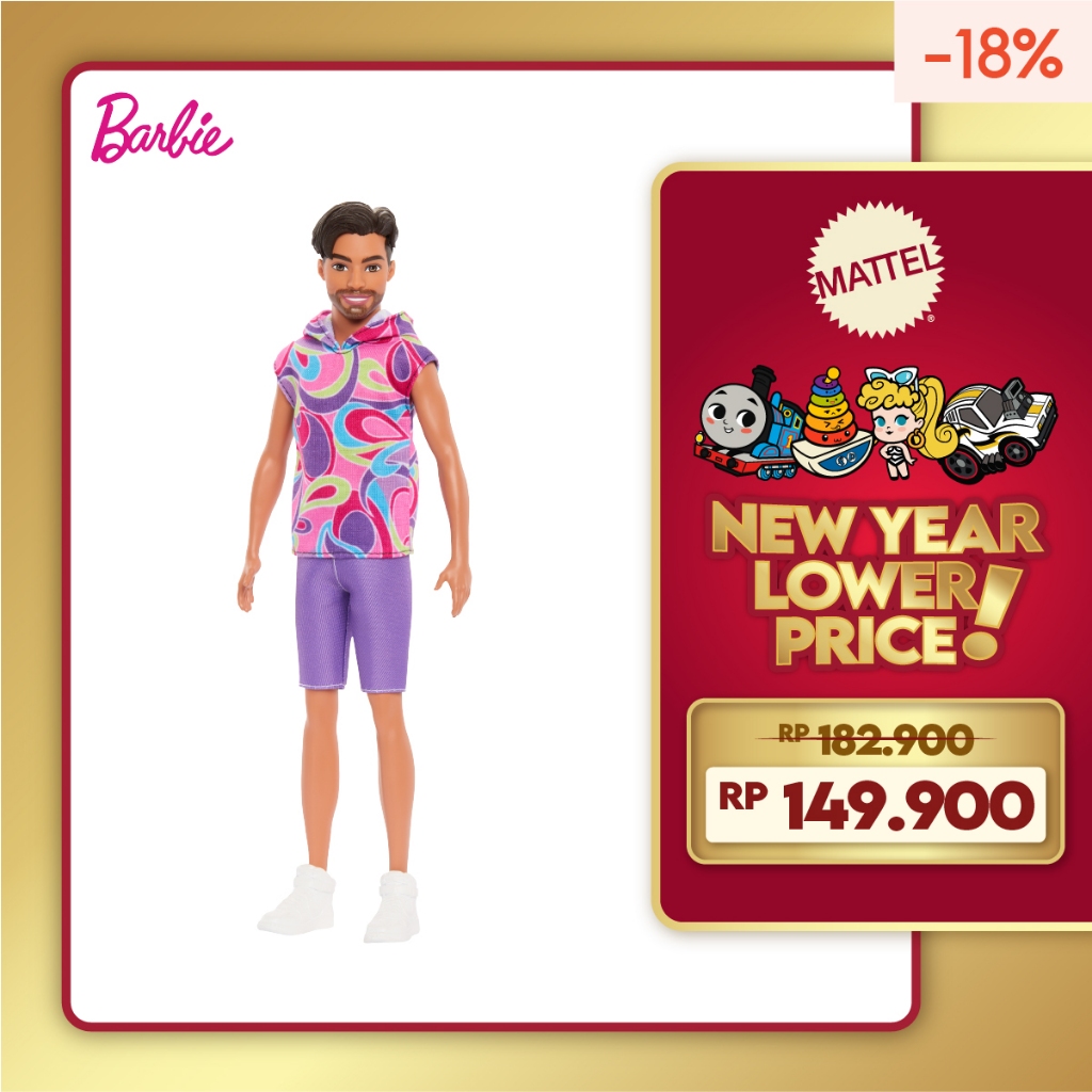 Jual Barbie Ken Fashionistas Brunette with Short Beard Slender Body ...