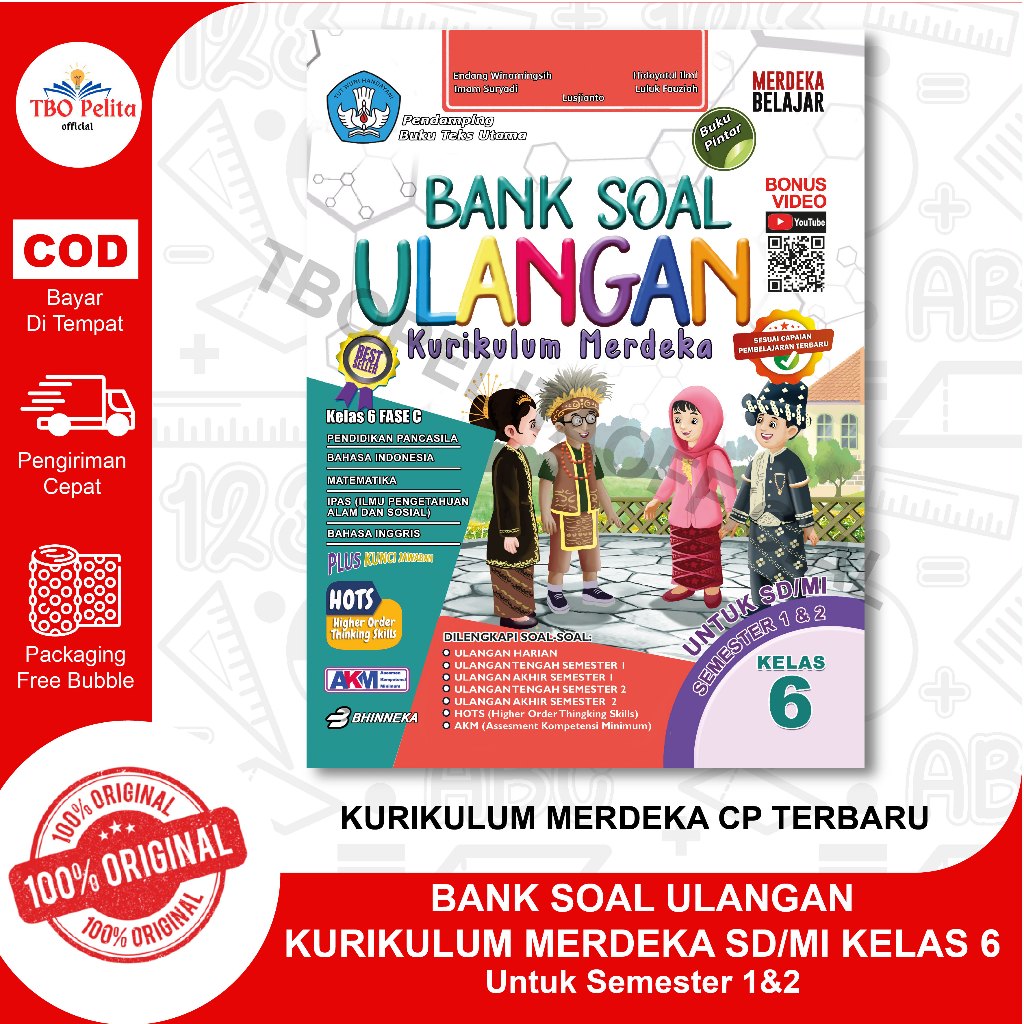 Jual Buku Bank Soal Ulangan Kurikulum Merdeka CP Terbaru SD/MI Kelas 6 (1 Buku isi semester 1&2 ...