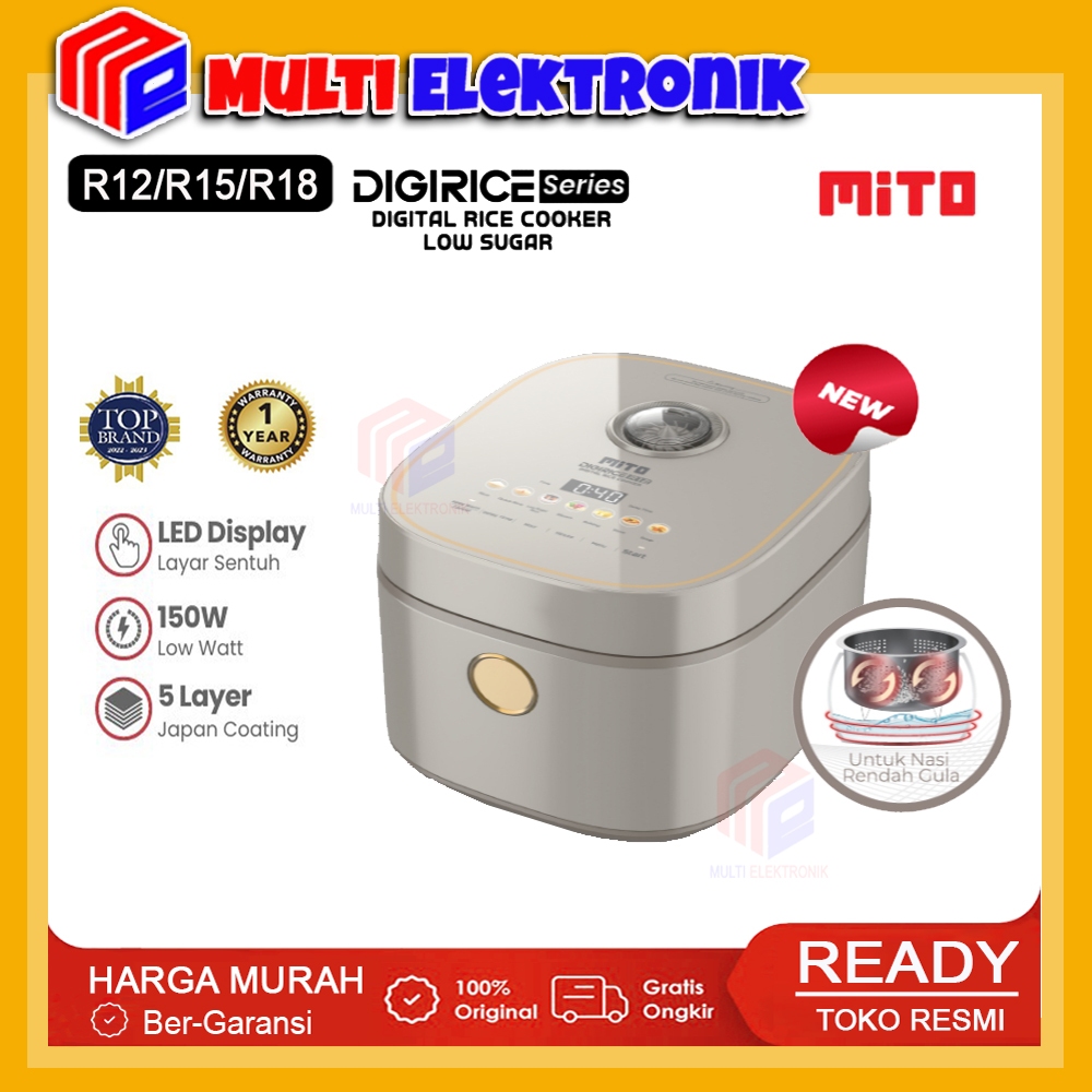 Jual Mito Digital Rice Cooker R12 / R15 / R18 Digirice Series Low Sugar ...