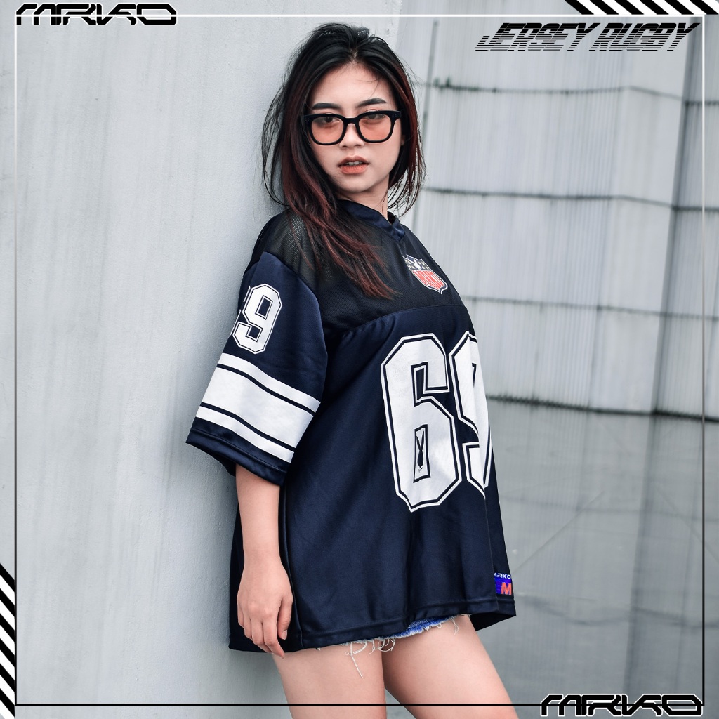Jual New Mrko - Boxy Oversize Jersey Rugby Angka 69 Unisex - Bahan ...