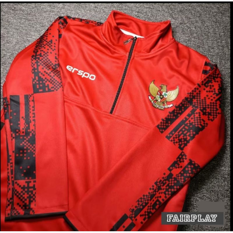 Jual jaket ERSPO timnas indonesia warna merah kualitas GO logo garuda ...