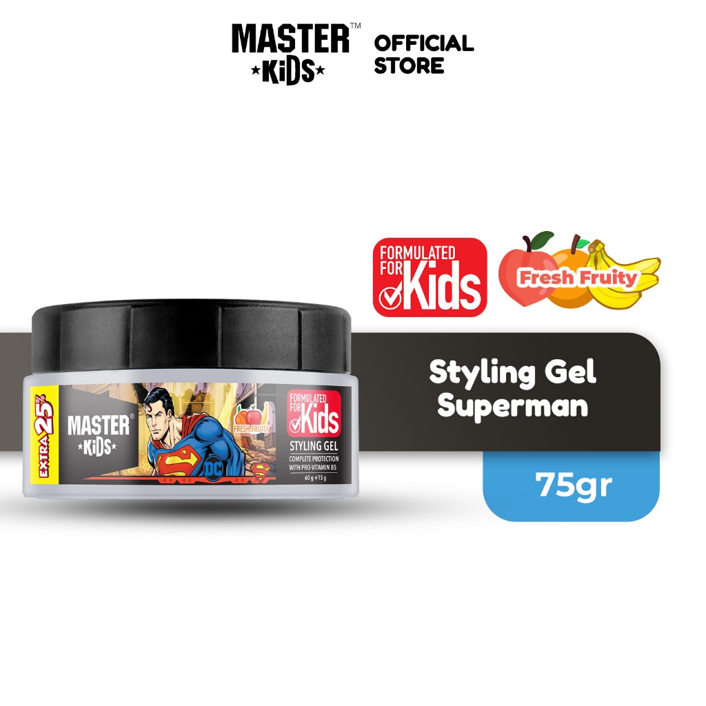 Jual Master Kids Styling Gel Superman Jar 75gr | Shopee Indonesia