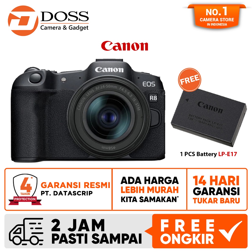 Jual Canon EOS R8 Kit RF 24-50mm f4.5-6.3 IS STM EOS R 8 24-50 mm ...