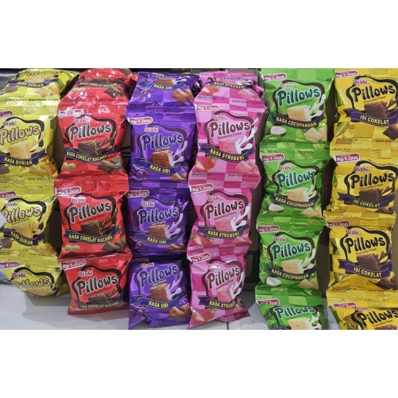 Jual Oishi Pillows Snack Rentengan Snack bantal oishi pillows | Shopee ...