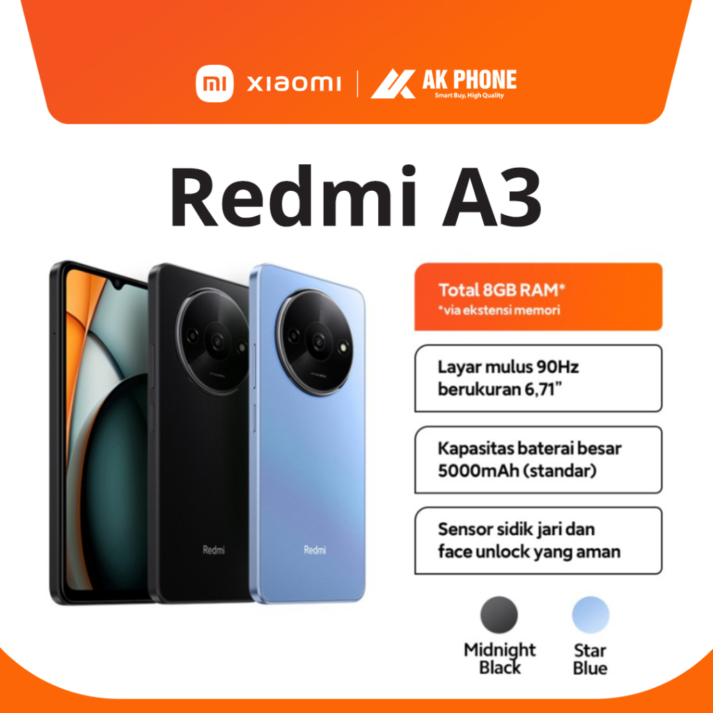 Jual Xiaomi Redmi A3 4/128GB Garansi Resmi (AK PHONE JAMBI) | Shopee ...