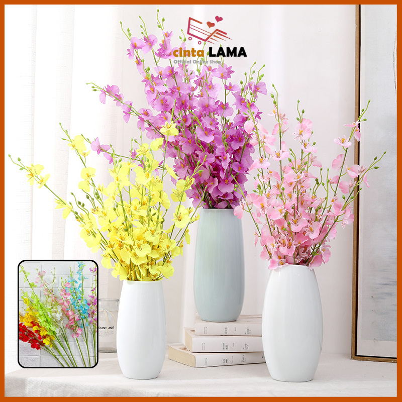 Jual Bunga Hias Tangkai Orchid Plastik Tanaman Artificial Hiasan Buket ...