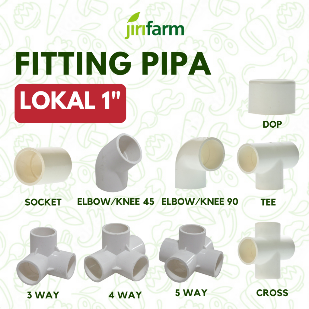 Jual JIRIFARM - Fitting Pipa 1 Inch Inci Knee Keni Elbow Cross Tee 3 4 ...
