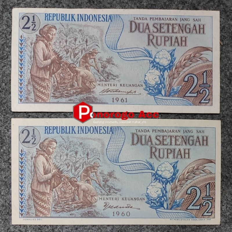 Jual Paket set lengkap 2 setengah rupiah sandang pangan tahun 1960 dan ...