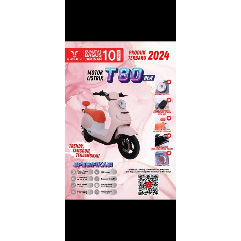 Jual SEPEDA MOTOR LISTRIK UWINFLY T80 | Shopee Indonesia