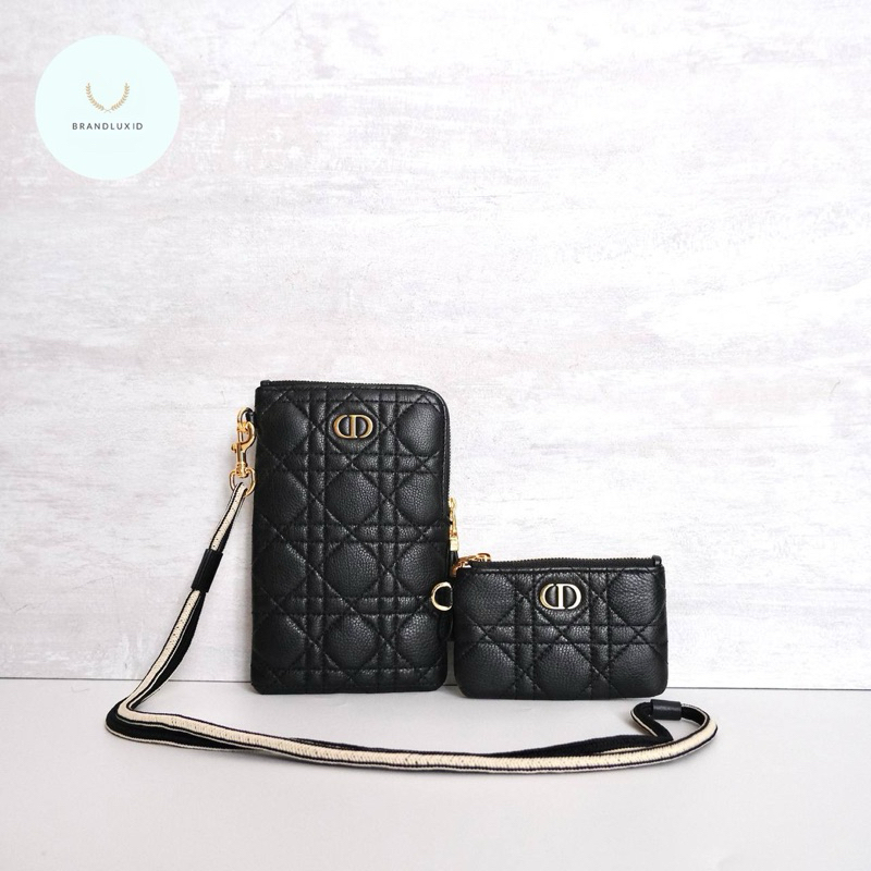 Jual Dior Caro Pochette Multifunction Calfskin in Black | Shopee Indonesia