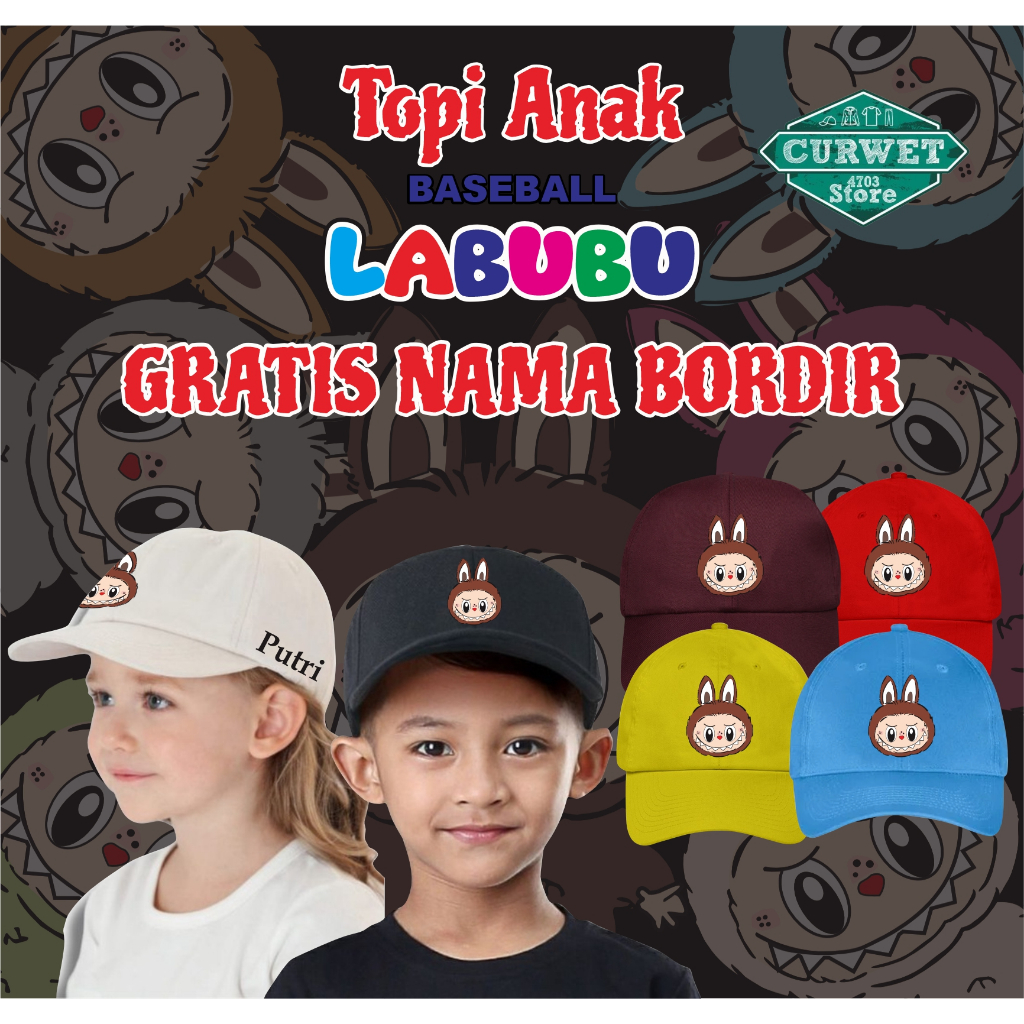 Jual Topi Labubu Anak Baseball Sablon DTF Labubu | Shopee Indonesia