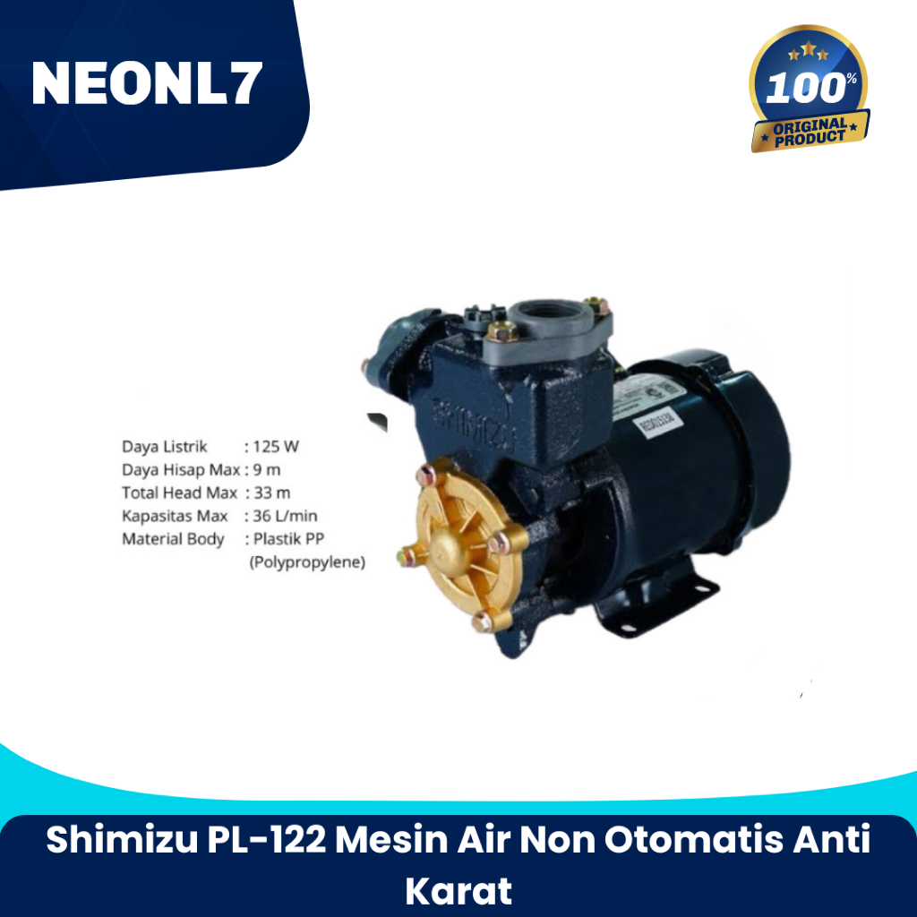 Jual SHIMIZU POMPA AIR / SUMUR PL-122 BIT NON OTOMATIS | Shopee Indonesia