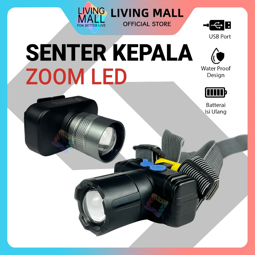 Jual Senter Kepala Headlight LED / Senter Kepala Travel / Senter Kepala ...