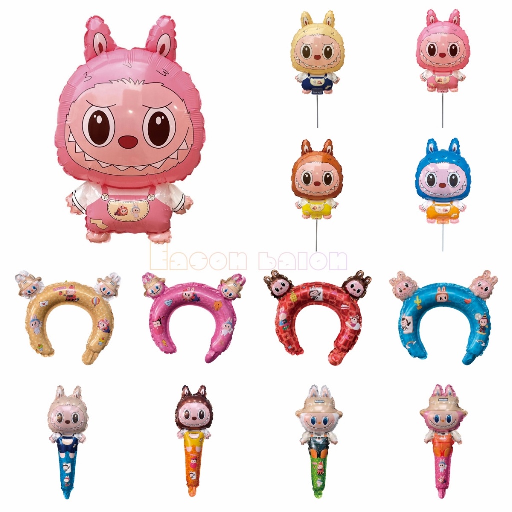 Jual Balon foil labubu /bando/pentungan/stick+cup | Shopee Indonesia