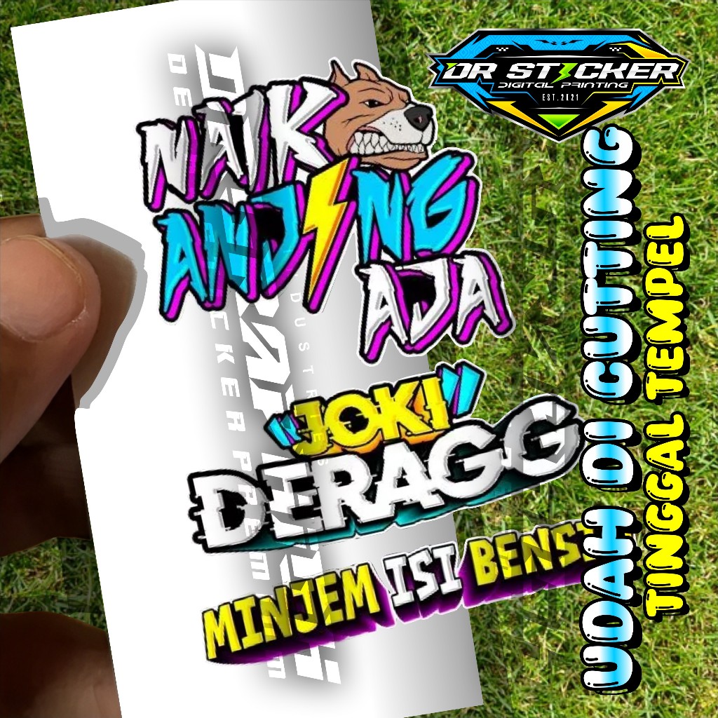 Jual (PC4) Sticker Jumlah 3 Sticker Udah Di potong Sticker Naik Anjing ...