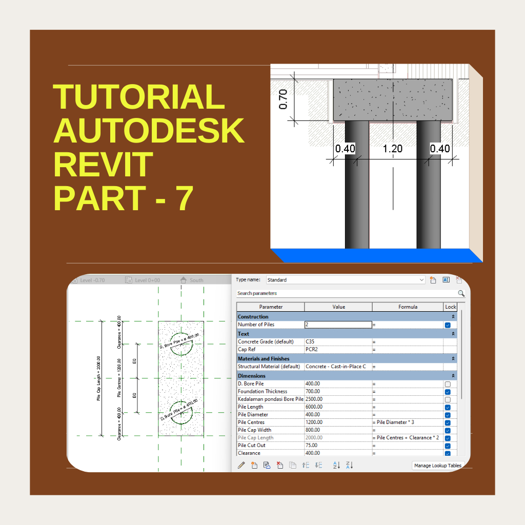 Jual Tutorial Autodesk Revit Part - 7 Membuat Pilecap + Pondasi PC 2 | Shopee Indonesia