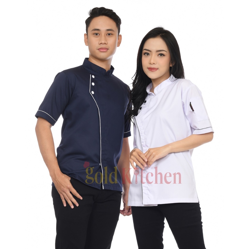 Jual Baju Koki Chef Jacket Pria Wanita Lengan Pendek Model Style Bahan ...